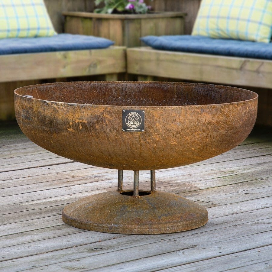 30” Elliptical Fire Pit on Flanged Base – Custom Fire Pits | Unique ...