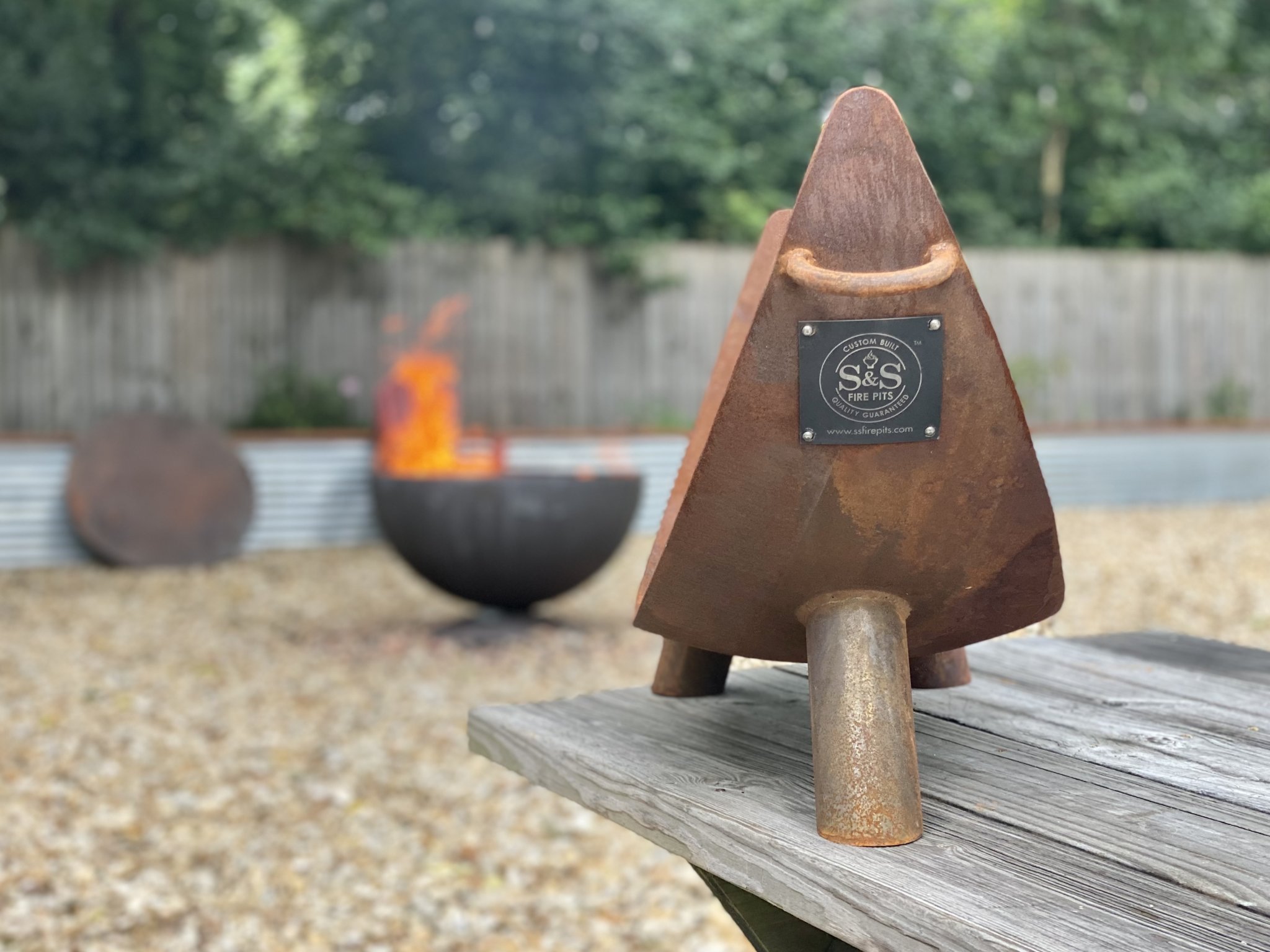 Small Firewood Rack On Legs – Custom Fire Pits | Unique Fire Pits ...