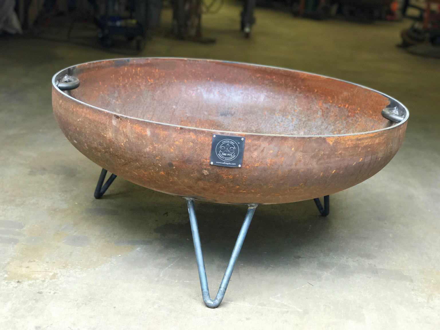 36" Elliptical Mid Century Modern Fire Pit | 36 inch Mid Century Firepit