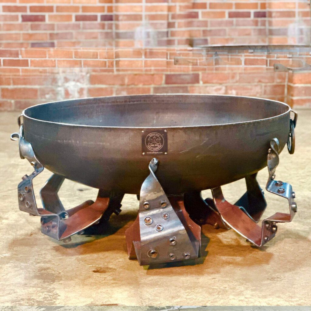 36" Elliptical Short Fire Pit on Flanged Base | 36 Inch Short Firepit