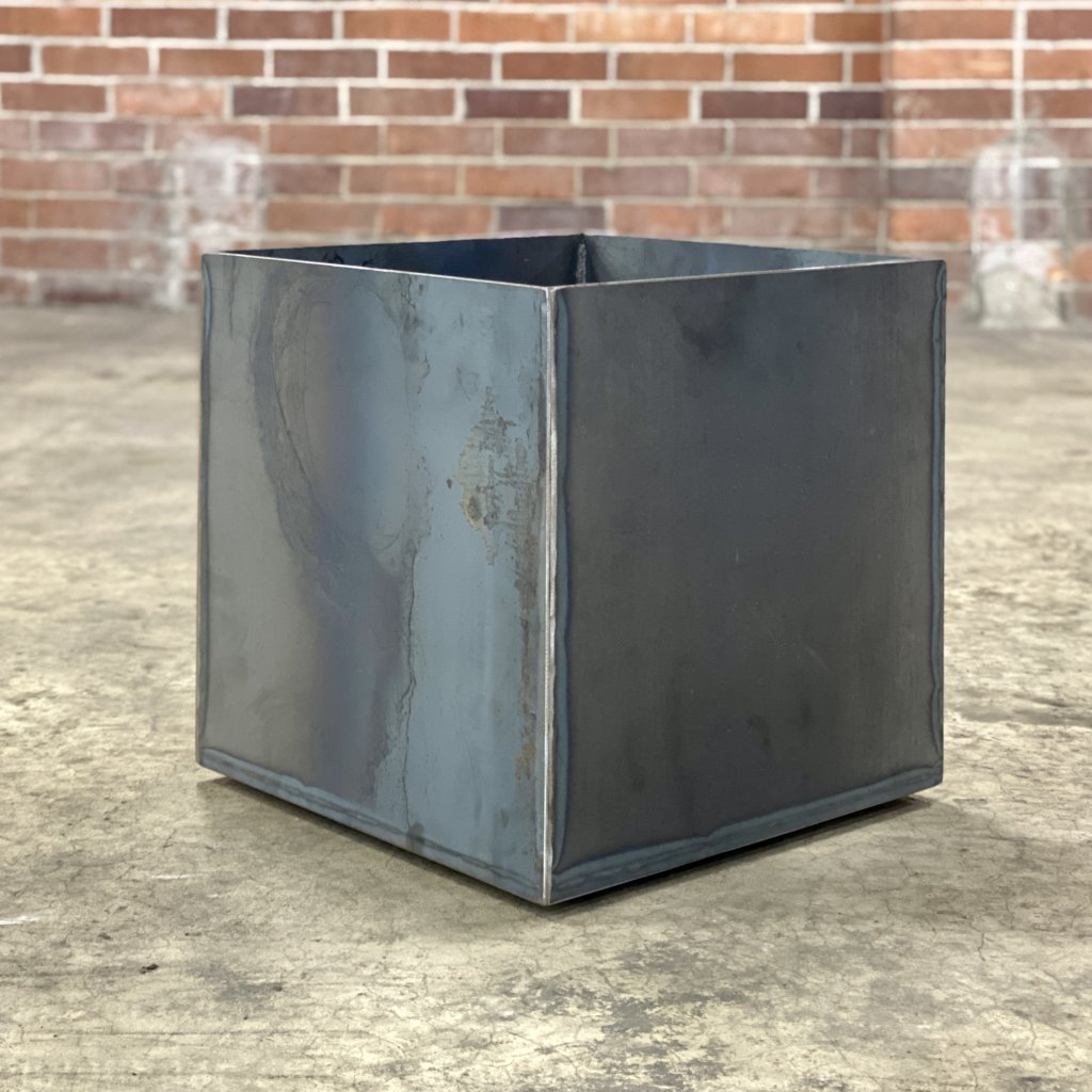 Corten Steel Planter Box 16x16x16 With Shelf