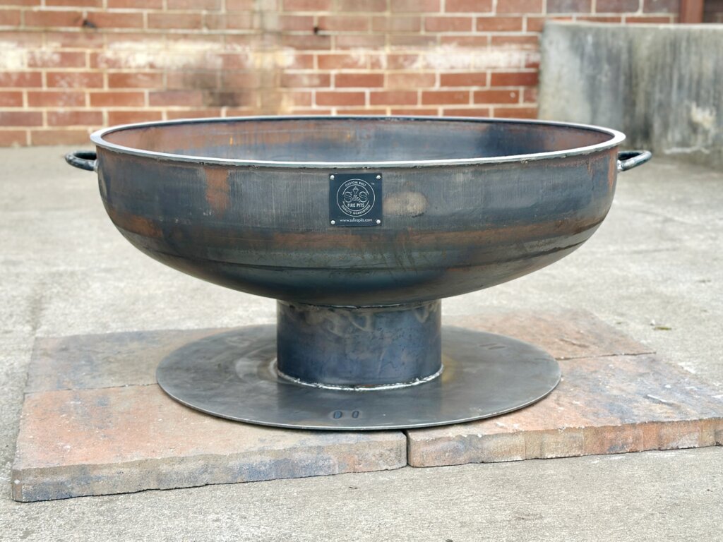 36” Elliptical “One Off” Fire Pit on Ring Base – Custom Fire Pits ...